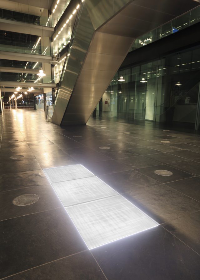 JUNO - walkable LED raised floor with solid surface HI-MACS® | Nesite