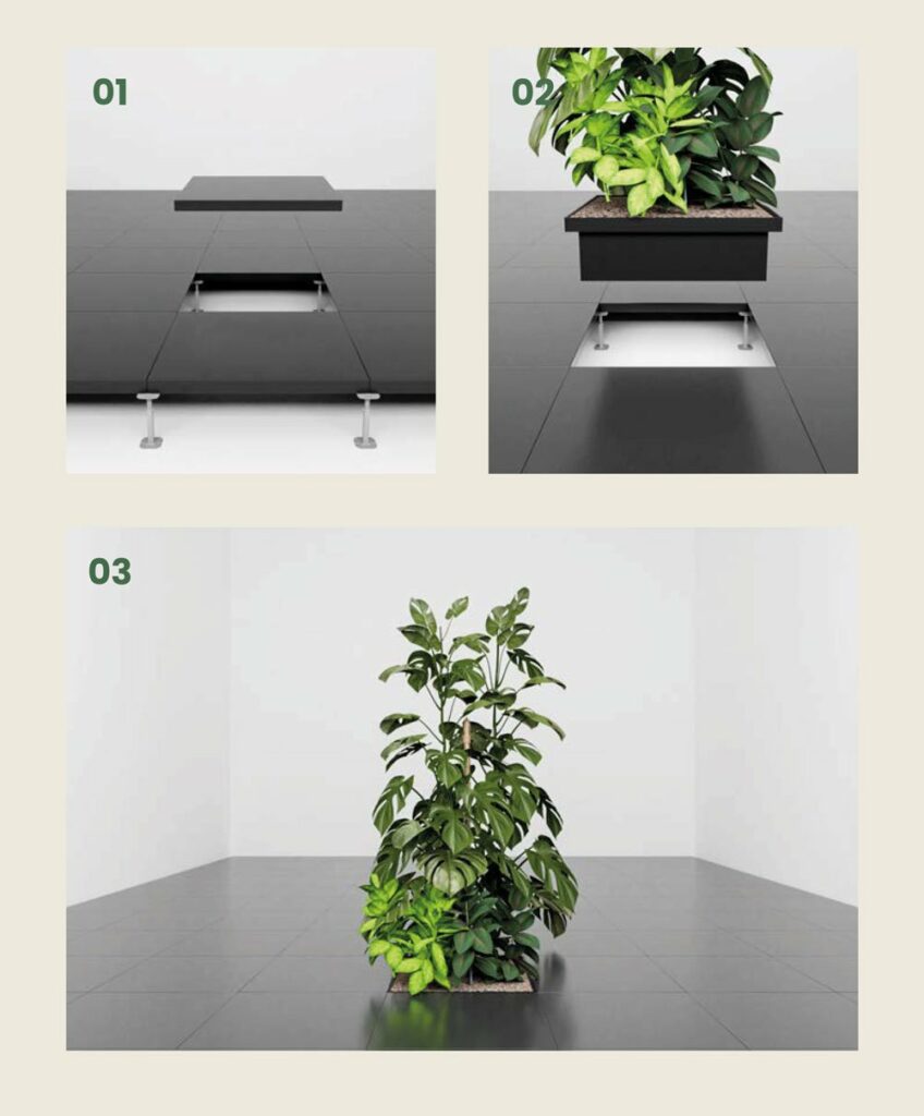 Floora, green areas in indoor spaces